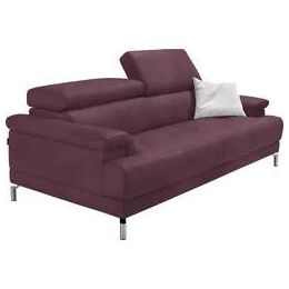 2,5-Sitzer Egoitaliano "Soul, Design und Sitzkomfort auf hohem Niveau, tolle Details", lila (plum), B:200cm H:76cm T:106cm, Sofas, inkl. Kopfteilverstellung f&uuml;r noch mehr Komfort, Designfu&szlig;
