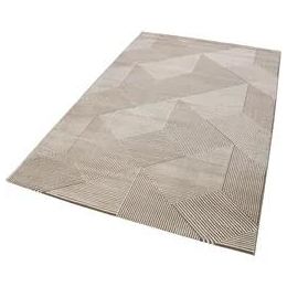 Teppich Esprit "Velvet Groove ESP-8780" Gr. 2, beige, B:80cm H:12mm L:150cm, Kunstfaser, Teppiche, Teppich, Kurzflor, Hoch Tief Struktur, Wohnzimmer, Schlafzimmer