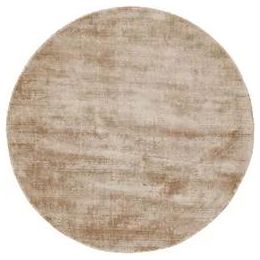 Teppich CarpetFine "Ava Viskoseteppich", beige, H:13mm &Oslash;:80cm, Viskose, Teppiche, Teppich, Seidenoptik, leichter Glanz, Wohnzimmer