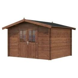 Gartenhaus Palmako "Valentine", braun, ohne Dacheindeckung, Massivholz, Gartenh&auml;user, Gartenhaus, 9 qm