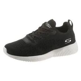 Sneaker Skechers "Bobs Squad - Tough Talk", Damen, Gr. 37, schwarz-wei&szlig; (schwarz, wei&szlig;), Synthetik, Textil, Schuhe Sneaker, Freizeitschuh, Halbschuh, Schn&uuml;rschuh mit Skech-Knit, Topseller