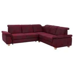 Ecksofa Home Affaire "Dalia L-Form", rot (bordeaux), B:256cm H:83cm T:236cm, Luxus-Microfaser Florence (100% Polyester);Luxus-Microfaser weich (90% Polyester, 10% Polyamid);Webstoff (100% Polyester), Sofas, Ecksofa, mit Federkernpolsterung, wahlweise mit Bettfunktion, Bettkasten