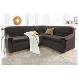 Ecksofa DOMO collection "Lale zeitlose Formensprache, komfortabel, Breite 251cm, L-Form", grau (anthrazit), B:251cm H:88cm T:193cm, Struktur grob (85% Polyester, 15% Polyacryl );Struktur (100% Polyester);Microfaser PRIMABELLE (100% Polyester), Sofas, Ecksofa, mit langem Schenkel, wahlweise mit Bettfunktion