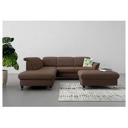Sit & More Ecksofa SIT & MORE "Maggiore L-Form", braun (espresso), B:261cm T:224cm, 98% Polyester, 2% Polyamid, Sofas, Ecksofa, wahlweise mit Kopfteilverstellung, Bettfunktion und Stauraum