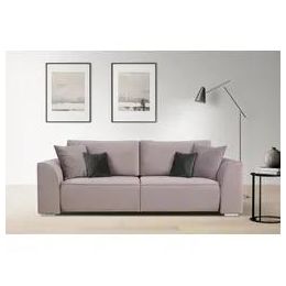 3-Sitzer Inosign "BEATRICE, B: 250 cm - wahlweise mit Bettfunktion", rosa (ros&eacute;), B:250cm H:92cm T:107cm, Sofas, u. Bettkasten, incl. 2 Zierkissen