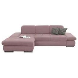 Ecksofa "SO4100 V", lila (flieder), B:284cm H:80cm T:190cm, SET ONE BY Musterring, Sofas, Ecksofa, mit verstellbaren Kopfteilen, wahlweise mit Funktionen, Cord-Bezug