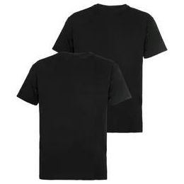 T-Shirt Fruit of the Loom, Herren, Gr. 3XL (64/66), schwarz (schwarz, schwarz), Single Jersey, Obermaterial: 100% Baumwolle, unifarben, schmal, Rundhals, normaler Saum, Shirts T-Shirt, aus reiner Baumwolle