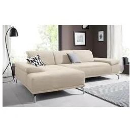 Ecksofa Home Affaire "Caluna", beige (creme), B:269cm H:97cm T:174cm, Flachgewebe Mura: (100% Polyester);Luxus-Microfaser Vintageoptik (100% Polyester);Luxus-Mikrofaser (90% Polyester, 10% Polyamid), Sofas, Ecksofa, Inkl.Sitztiefenverstellung, wahlweise mit Kopf- und Armteilverstellung