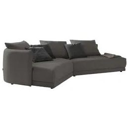 Ecksofa DESIGNWERK "New York L-Form, anmutendes Designsofa", grau (dunkelgrau), B:333cm T:179cm, 100% Polyester, Sofas, Ecksofa, mit moderner R&ung im R&uuml;cken