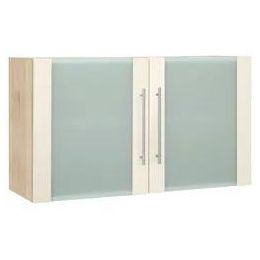 Wiho-K&uuml;chen Glash&auml;ngeschrank WIHO K&Uuml;CHEN "Flexi2", beige (front: magnolia, korpus: sonoma eiche), B:100cm H:56,5cm T:35cm, Schr&auml;nke, Glash&auml;ngeschrank, Breite 100 cm