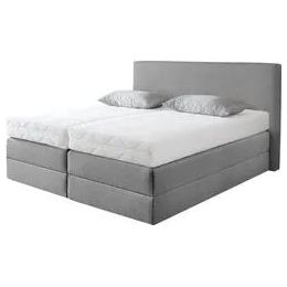 Boxspringbett, grau, B:215cm L:205cm, Strukturstoff (77% Polyester und 23% Viskose), Westfalia Schlafkomfort, Komplettbetten, Boxspringbett, wahlweise mit Kaltschaum-Topper