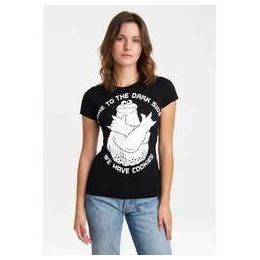 T-Shirt logoshirt "Sesamstrasse - Kr&uuml;melmonster Dark Side", Damen, Gr. L, schwarz, 100% Baumwolle, bedruckt, lang, Rundhals, Shirts T-Shirt, mit lizenziertem Print
