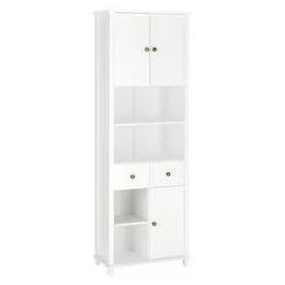 Hochschrank Home Affaire "Vili", wei&szlig;, B:60cm H:175,5cm T:30cm, Schr&auml;nke, Hochschrank, Badezimmerschrank, H&ouml;he 175 cm, 2 Schubladen, 3 T&uuml;ren, aus Massivholz