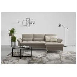 Ecksofa Home Affaire "Palm Beach L-Form", braun (messing), B:269cm H:89cm T:175cm, 98%Polyester, 2%Polyamid, Sofas, Ecksofa, Federkern, mit Sitztiefenverstellung, wahlweise mit Bettfunktion