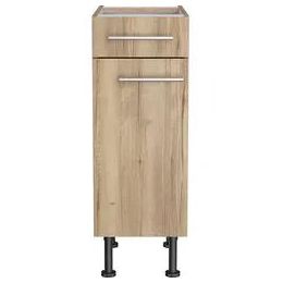 Unterschrank Optifit "Klara", braun (wildeiche), B:30cm H:87cm T:58,4cm, Holzwerkstoff, Schr&auml;nke, Unterschrank, Breite 30 cm