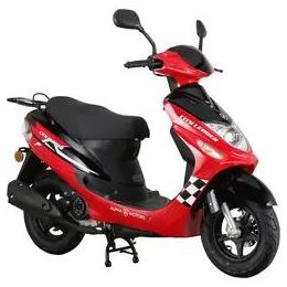 Motorroller Alpha Motors "CityLeader", rot (rot, schwarz), Motorroller, 25 km/h, B:68cm H:105cm L:183cm