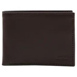 Levi's Geldb&ouml;rse LEVI'S "BATWING BIFOLD ID", Damen, braun, Rindsleder, Kleinlederwaren, Geldbeutel Portemonnaie Herrenb&ouml;rse Leder