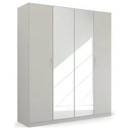 Dreht&uuml;renschrank Rauch "Kleiderschrank Schrank Garderobe Ankleide PURE BY QUADRA SPIN", grau (seidengrau), B:181cm H:210cm T:54cm, Holzwerkstoff, Schr&auml;nke, Dreht&uuml;renschrank, in puristischem Design mit Griffen in Alufarben MADE IN GERMANY