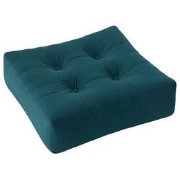 Pouf KARUP DESIGN "More Pouf", blau (petrolblau), B:70cm H:22cm T:70cm, Stoff, Poufs, Pouf