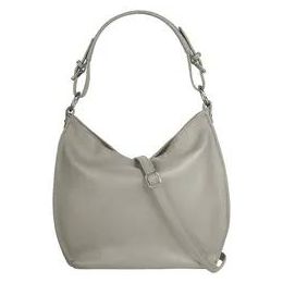 Shopper Samantha Look, Damen, Gr. B/H/T: 36cm x 30cm x 10cm onesize, grau, Leder, leicht gl&auml;nzend, unifarben, Taschen Shopper, echt Leder, Made in Italy