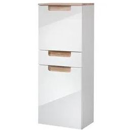 Midischrank Welltime "Siena", wei&szlig; (eiche, wei&szlig;), B:40cm H:105cm T:27cm, Holzwerkstoff, MDF, Schr&auml;nke, Midischrank, Breite 40 cm, mit integrierten T&uuml;rd&auml;mpfern und Softclose-Funktion