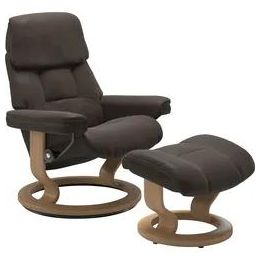 Relaxsessel stressless "Ruby", braun (braun batick), B:88cm H:99cm T:77cm, Leder BATICK: Batick ist ein leicht korrigiertes, durchgef&auml;rbtes und genarbtes M&ouml;belleder, bei dem die meisten Unebenheiten und Spuren in der Regel entfernt wurden. Batick wird mitunter doppelt&ouml;nig gef&auml;rbt, um der Oberfl&auml;che mehr Lebendigkeit zu verleihen. Dank einer sch&uuml;tzenden Oberfl&auml;chenbehandlung lassen sich die meisten