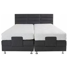 Boxbett, grau, B:174cm L:210cm, Box und Kopfteil: Feinstrukturstoff (77% Polyester und 23% Viskose);Bezug der Obermatratze: 100% Polyester, Westfalia Schlafkomfort, Komplettbetten, Boxspringbett, mit Motor in diversen Ausf&uuml;hrungen