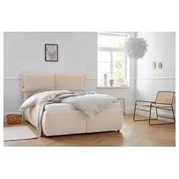 Polsterbett Home Affaire "Jenson", beige, B:168cm L:225cm, Struktur weich (85% Polyester/15% Nylon), Betten, Polsterbett, als Bettgestell oder mit 3 Matratzenarten und H&auml;rtegraden