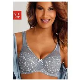 Minimizer-BH Nuance, Damen, Gr. 75, Cup F, grau (grau, bedruckt), Netz, Obermaterial: 71% Polyamid, 29% Elasthan, Basic, BHs Minimizer-BH, mit B&uuml;gel und leicht transparentem T&uuml;ll im Obercup