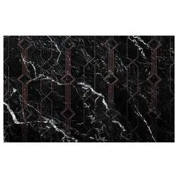 Vliestapete Komar "Digitaldruck Vlies - Marble Black - Gr&ouml;&szlig;e 400 x 250 cm", schwarz, B:400m L:250m, Vlies, Tapeten, Wohnzimmer, Schlafzimmer