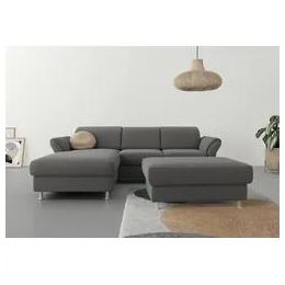 Sit & More Ecksofa SIT & MORE "Apulia L-Form", grau, B:250cm H:78cm T:185cm, Webstoff (100% Polyester);Struktur weich (90% Polyester, 10% Polyamid);Luxus-Microfaser Euphoria (100% Polyester);Samtoptik (100% Polyester), Sofas, Ecksofa, wahlweise Bettfunktion, Bettkasten und Kopf- und Armteilverstellung