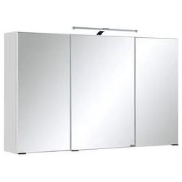 Spiegelschrank Welltime "Cardiff", wei&szlig;, B:100cm H:64cm T:20cm, Schr&auml;nke, Spiegelschrank, Breite 100 cm, mit Schalter und Steckdose