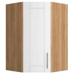 Eckh&auml;ngeschrank KOCHSTATION "KS-Ahus", braun (wei&szlig; matt, wildeiche nachbildung), B:60cm H:89,6cm T:34,9cm, Schr&auml;nke, Eckh&auml;ngeschrank, Breite 60 x 60cm