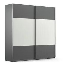 Schwebet&uuml;renschrank Rauch "Quadra Schlafzimmerschrank in vielen Breiten", grau (grau metallic, wei&szlig;glas), B:226cm H:230cm T:62cm, Holzwerkstoff, Schr&auml;nke, Schwebet&uuml;renschrank, Kleiderschrank Garderobenschrank Schrank mit Glaselementen