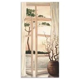 Wandbild Artland "Fensterbild Toskanischer Sonnenuntergang", beige (farbe bild(er): naturfarben), B:20cm H:40cm, Bilder, als Alubild, Leinwandbild, Poster in verschied. Gr&ouml;&szlig;en