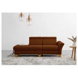 Recamiere Home Affaire "Lindgren", rosa (kupfer), B:206cm H:84cm T:93cm, 100% Polyester, Sofas, Recamiere, wahlweise motorische TV-Funktion, Bettkasten und Kopfteilverstellung