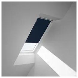 Verdunklungsrollo Velux "DKL PK10 1100SWL", blau (dunkelblau, wei&szlig;), PK10, stufenlos positionierbar, Aluminium, Polyester, Rollos, Verdunklungsrollo, wei&szlig;e F&uuml;hrungsschienen & Griffleiste