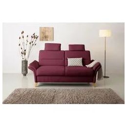 3-Sitzer Home Affaire "Westerland", rot (bordeaux), B:186cm H:90cm T:89cm, 100% Polyester, Sofas, Federkern-Polsterung. wahlweise mit Armlehnfunktion