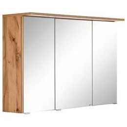 Spiegelschrank Welltime "Lucca", braun (eichefarben), B:100cm H:66cm T:20cm, Holzwerkstoff, MDF, Schr&auml;nke, Spiegelschrank, mit LED Beleuchtung