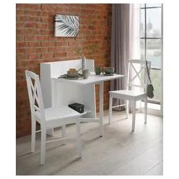 Klapptisch OTTO HOME "Dinant", wei&szlig; (wei&szlig;, wei&szlig;, wei&szlig;), B:84cm T:76cm, Tische, Tisch, im Landhaus-Stil gehalten, platzsparend, einklappbar, Breite 84 cm