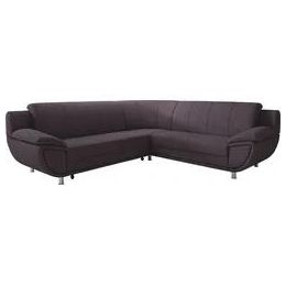 Ecksofa Trendmanufaktur "Rondo II, zeitlos & elegant, bequeme Armlehnen, L-Form", braun (rosybraun), B:267cm H:85cm T:247cm, Struktur (100% Polyester), Sofas, Ecksofa, wahlweise mit Federkern, wahlweise mit Bettfunktion, B/T 267/247cm