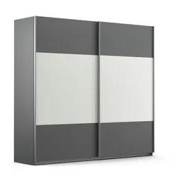 Schwebet&uuml;renschrank Rauch "Quadra Schlafzimmerschrank in vielen Breiten", grau (grau metallic, wei&szlig;glas), B:226cm H:210cm T:62cm, Holzwerkstoff, Schr&auml;nke, Schwebet&uuml;renschrank, Kleiderschrank Garderobenschrank Schrank mit Glaselementen