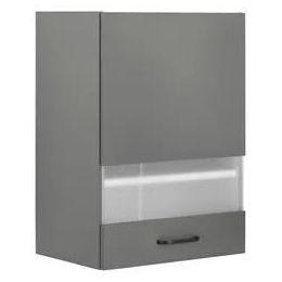Glash&auml;ngeschrank Optifit "Elga", grau (basaltgrau, basaltgrau), B:50cm H:70,4cm T:34,9cm, Holzwerkstoff, Schr&auml;nke, Glash&auml;ngeschrank, mit Soft-Close-Funktion und Metallgriff, Breite 50 cm