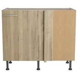 Eckunterschrank Optifit "Klara", braun (wildeiche), B:100cm H:87cm T:58,4cm, Holzwerkstoff, Schr&auml;nke, Eckunterschrank, Breite 100 x 65 cm