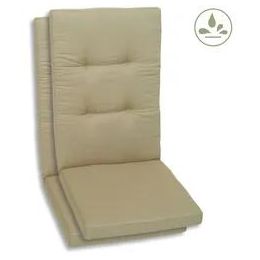 Hochlehnerauflage GO-DE, beige, B:120cm H:7cm T:50cm, Bezug: 100% Polyester, Polsterauflagen, wasserabweisend