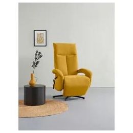 Sit & More TV-Sessel SIT & MORE "Tycoon", gelb (mustard), B:74cm H:117cm T:85cm, 98% Polyester 2% Polyamid, Sessel, wahlweise manuell, mit zwei Motoren oder mit Akku oder mit 2 Motoren