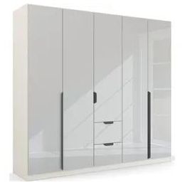 Dreht&uuml;renschrank Rauch "Kleiderschrank Schrank Garderobe Ankleide MODERN BY QUADRA SPIN", wei&szlig; (alpinwei&szlig;, glas kristallwei&szlig;), B:226cm H:210cm T:54cm, Holzwerkstoff, Schr&auml;nke, Dreht&uuml;renschrank, mit hochwertiger Glasfront und Stangengriff MADE IN GERMANY