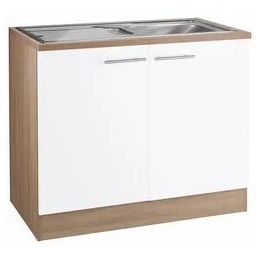 Sp&uuml;lenschrank Optifit "Kalmar", wei&szlig;, B:100cm H:85cm T:60cm, Schr&auml;nke, Sp&uuml;lenschrank, Breite 100 cm