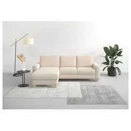 Ecksofa Home Affaire "Summer L-Form", beige (creme), B:249cm H:91cm T:164cm, 100% Polyester, Sofas, Ecksofa, mit Recamiere, mit oder ohne Bettfunktion und Bettkasten, Cord-Bezug