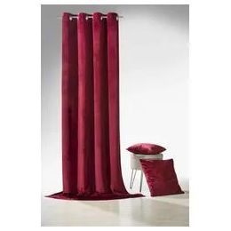 Weckbrodt-Gardinen Vorhang WECKBRODT "Valentin" Gr. 1, rot (rubinrot), B:135cm H:245cm, Sabl&eacute;, Polyester, Gardinen, Velour, Samt-Optik, blickdicht, Unifarben, Gardine, Store